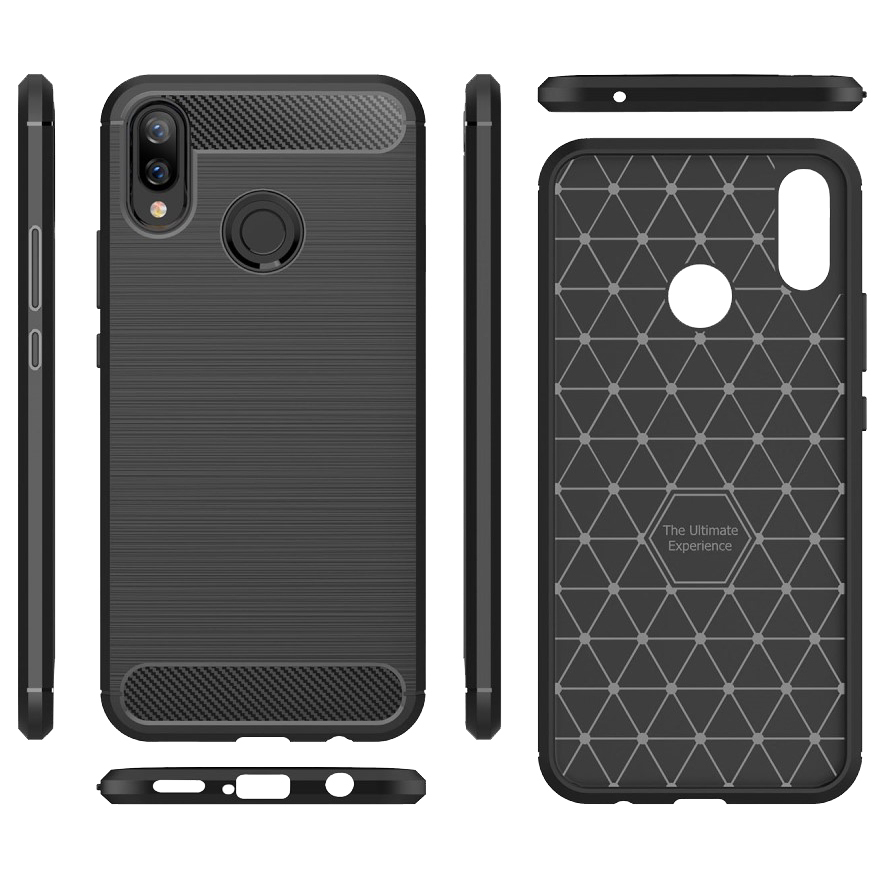 Flexi Carbon Fibre Tough Case for Huawei Nova 3i (Black)